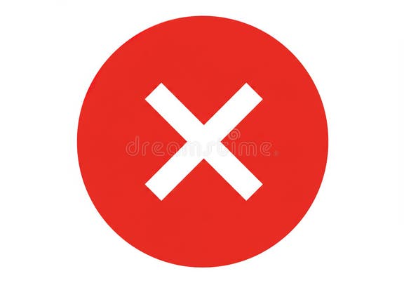 Red X Cancel Icon for Error Rejection Alert Ui Design Stock ...