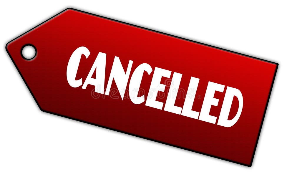 Red CANCELLED label. stock illustration. Illustration of notice - 94217701