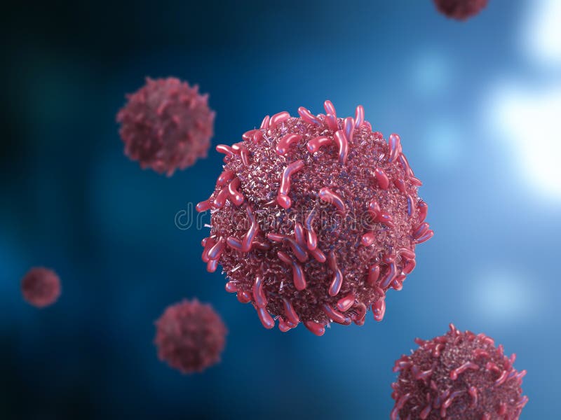 Red cancer cells stock illustration. Illustration of cancer - 190920285