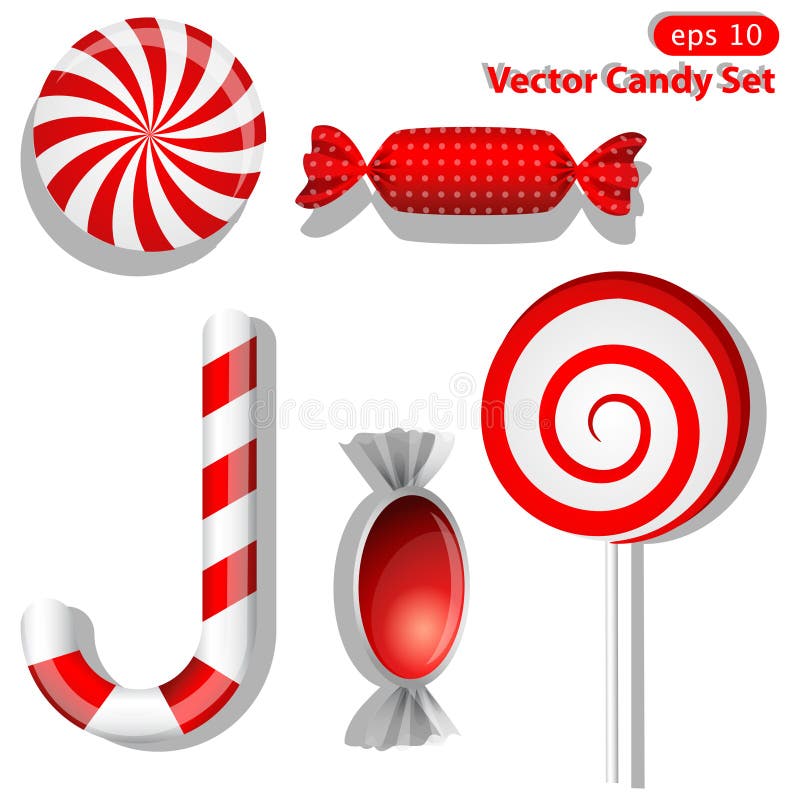 Red candies stock vector. Illustration of swirl, striped - 18421702