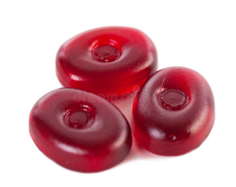 Red Candies Isolated On A White Background Stock Image - Image of ...