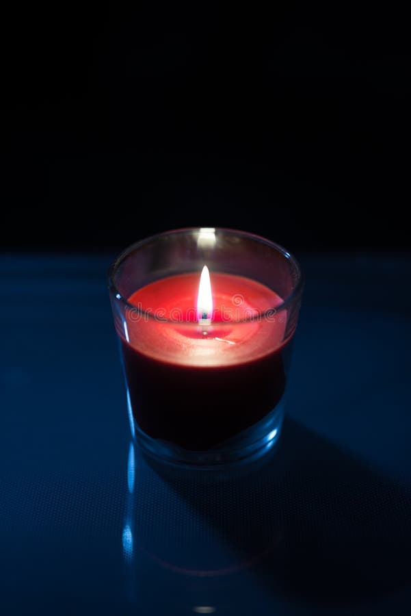 The Red Candle with Dark Background Stock Photo - Image of ceremony ...