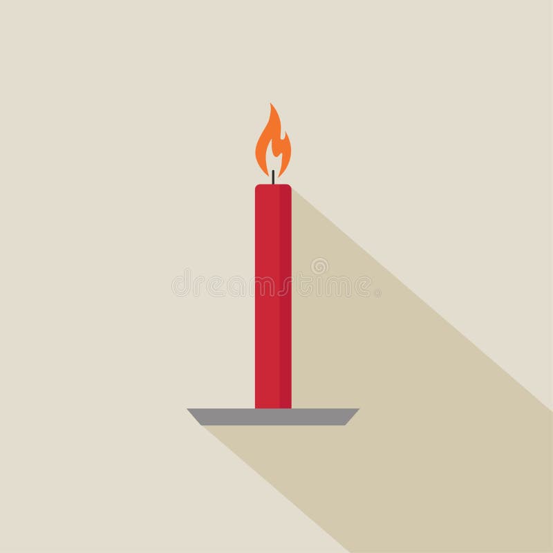 Red candle stock vector. Illustration of illumination - 209256861