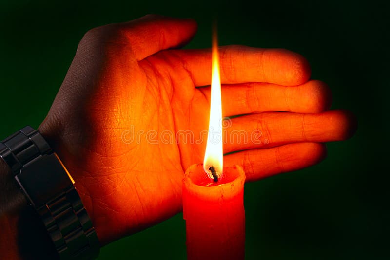 Red candle and hand stock photo. Image of peace, finger - 7349544