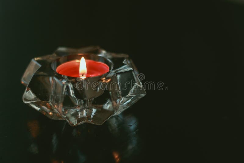 Red Candle Light on a Dark Surface Stock Image - Image of candle, dark ...