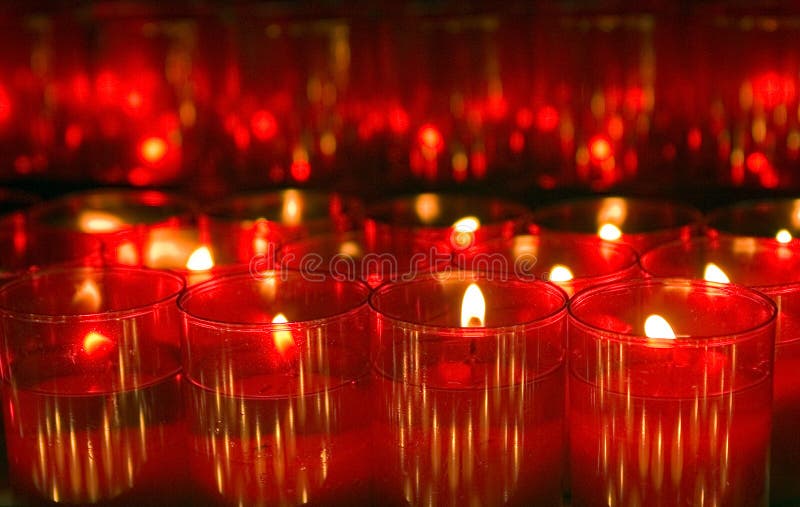 Red candle lights stock photo. Image of decoration, flame - 3458686