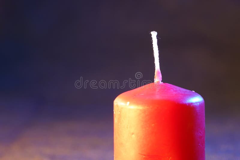Red Candle with Smoke and Flame Photographed in the Studio with Color ...