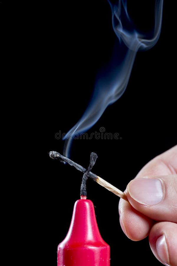 Red Candle Stick with Smoke Stock Image - Image of close, xmas: 62040661