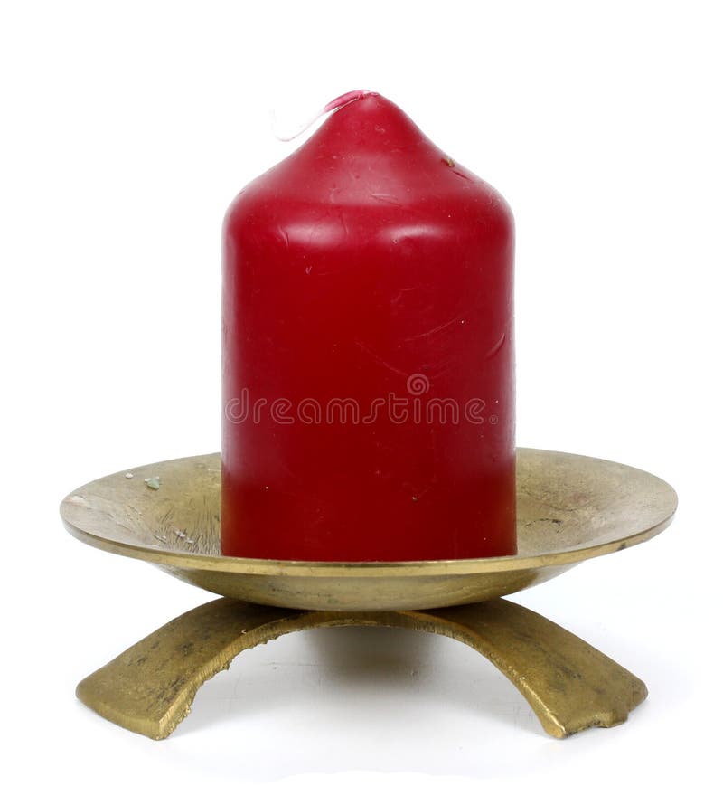 Two Red Candle Wax on a White Background Stock Image - Image of stocky ...