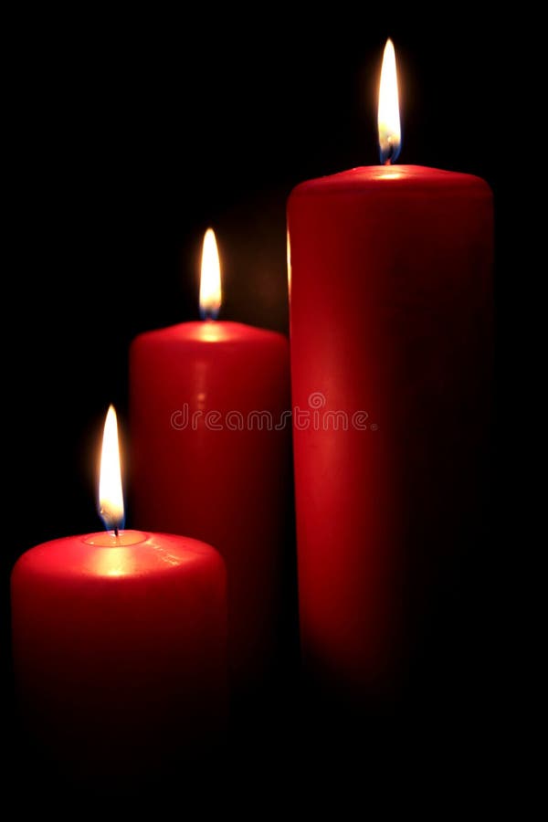 Row of Small Red Church Prayer Candles Stock Image - Image of small ...
