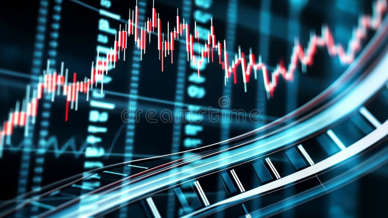 Red Candlestick Chart Showing Cryptocurrency Increasing Profits Over ...