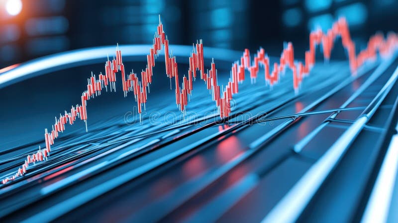 Red Candlestick Chart Showing Cryptocurrency Increasing Profits Over ...