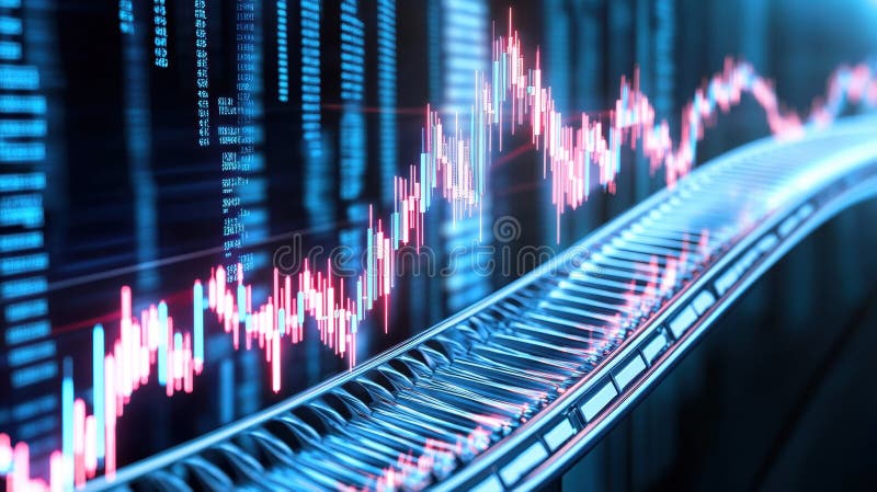 Red Candlestick Chart Showing Cryptocurrency Increasing Profits Over ...
