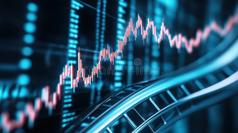 Red Candlestick Chart Showing Cryptocurrency Increasing Profits Over ...