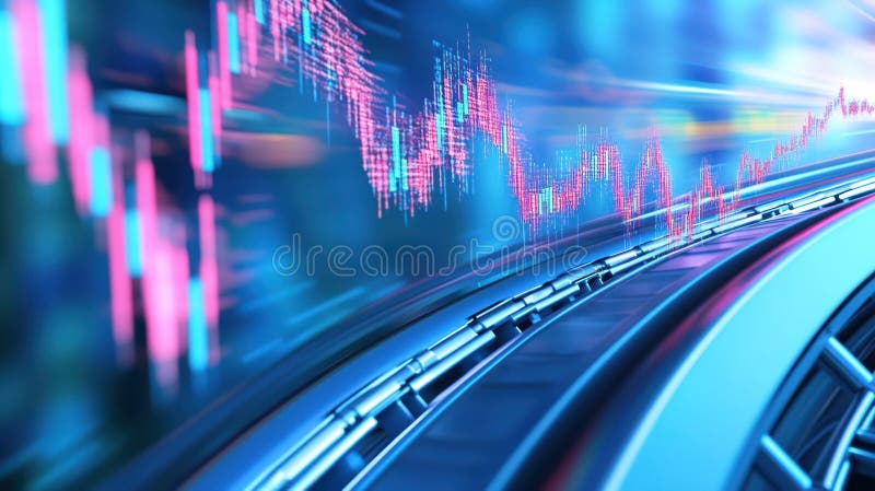 Red Candlestick Chart Showing Cryptocurrency Increasing Profits Over ...