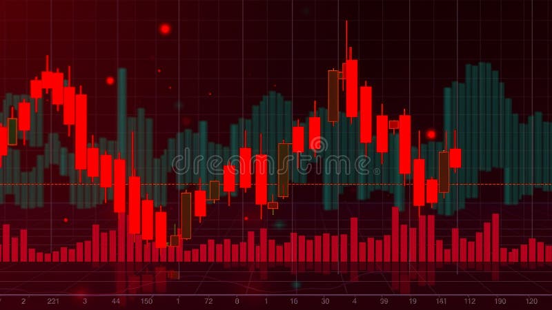 Red Candlestick Chart Showing a Downward Trend Stock Illustration ...