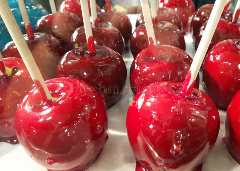 Red Candy Apples stock photo. Image of fresh, leaves - 75513224