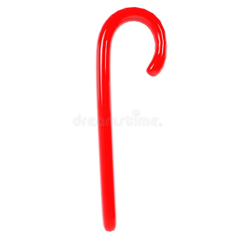 Red Candy Cane Isolated on White Background Stock Image - Image of ...