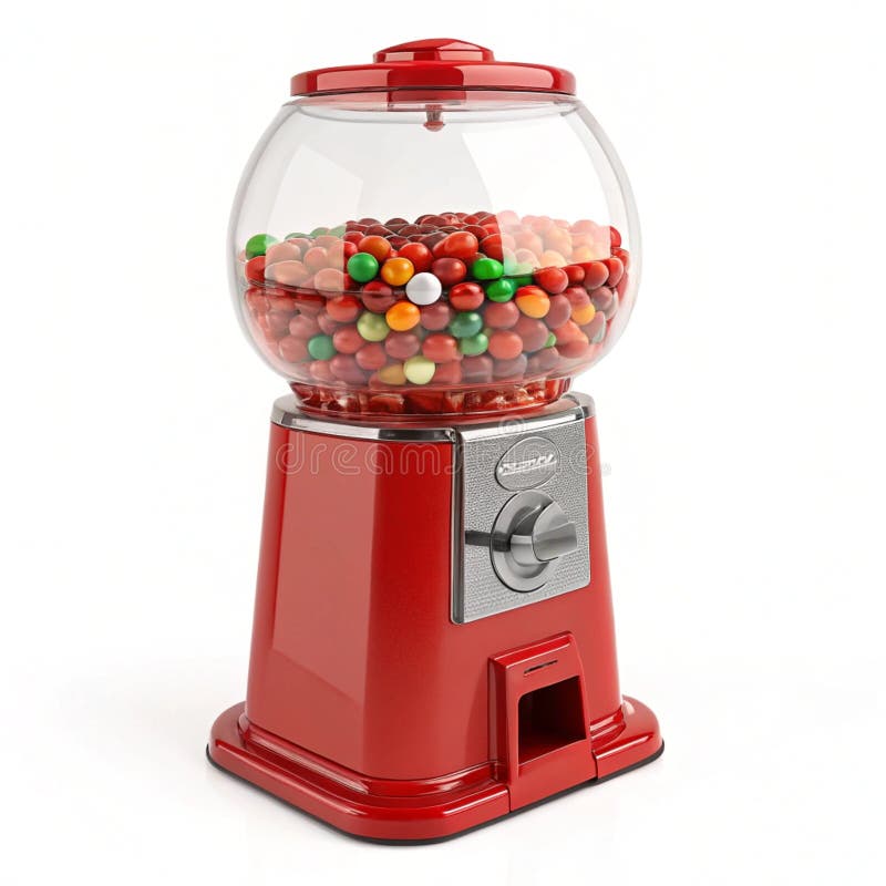 Red Candy Dispenser 3D Render Isolated on White Background Stock ...