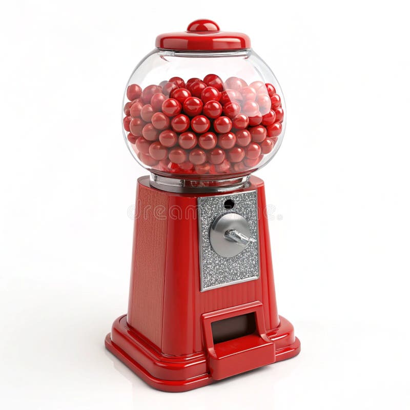 Red Candy Dispenser 3D Render Isolated on White Background Stock ...