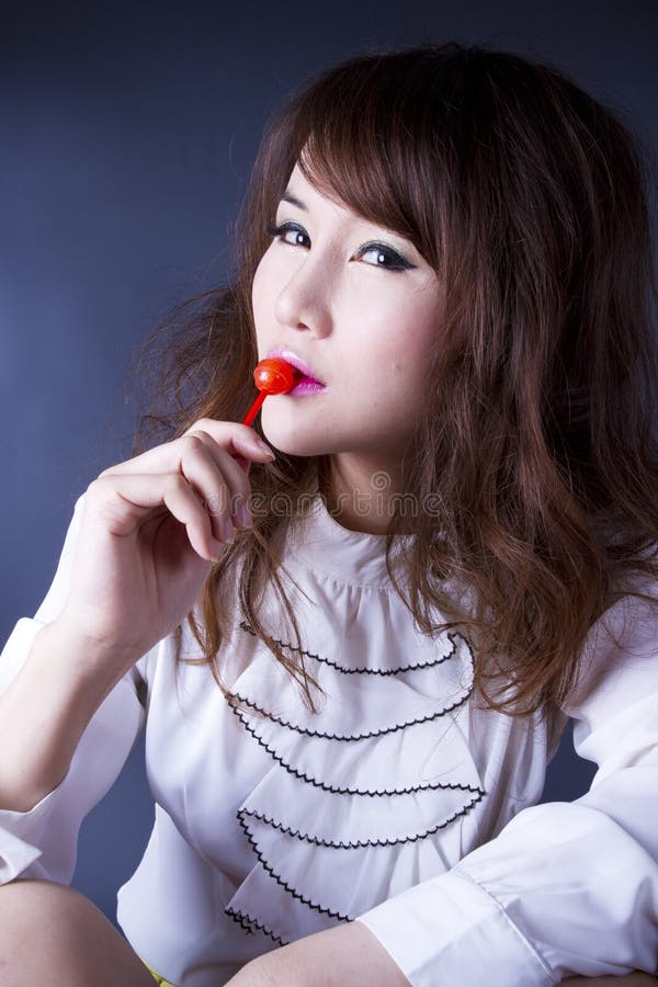 Red candy girl stock photo. Image of attractive, human - 24123256