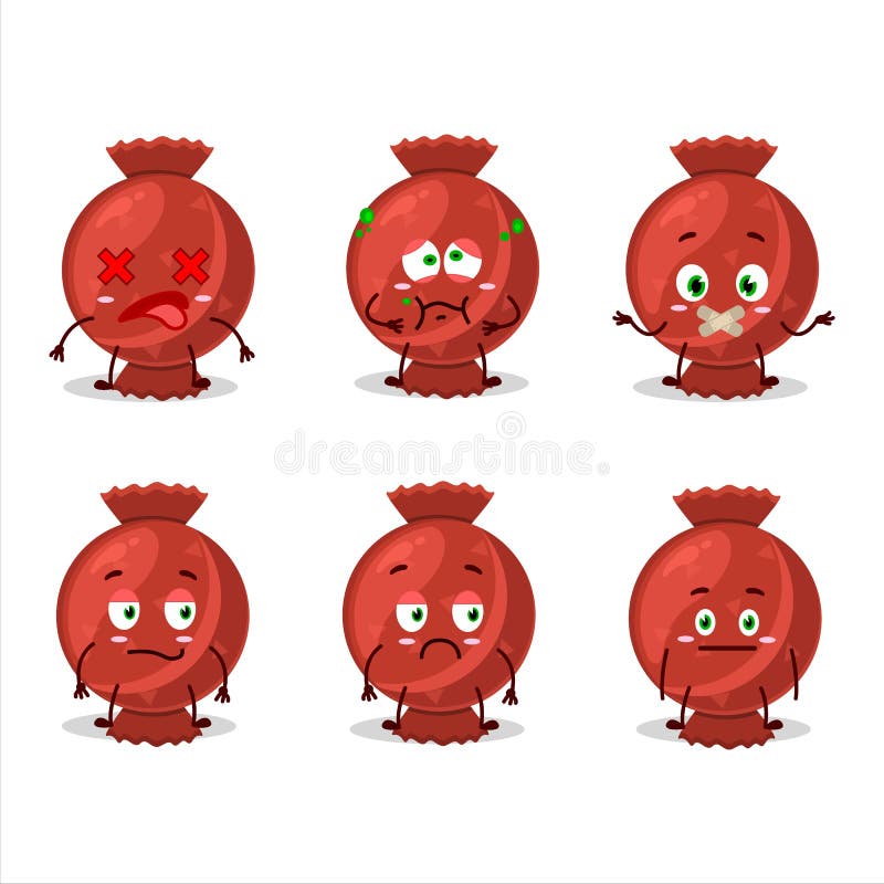 Red Candy Wrap Cartoon Character with Nope Expression Stock Vector ...
