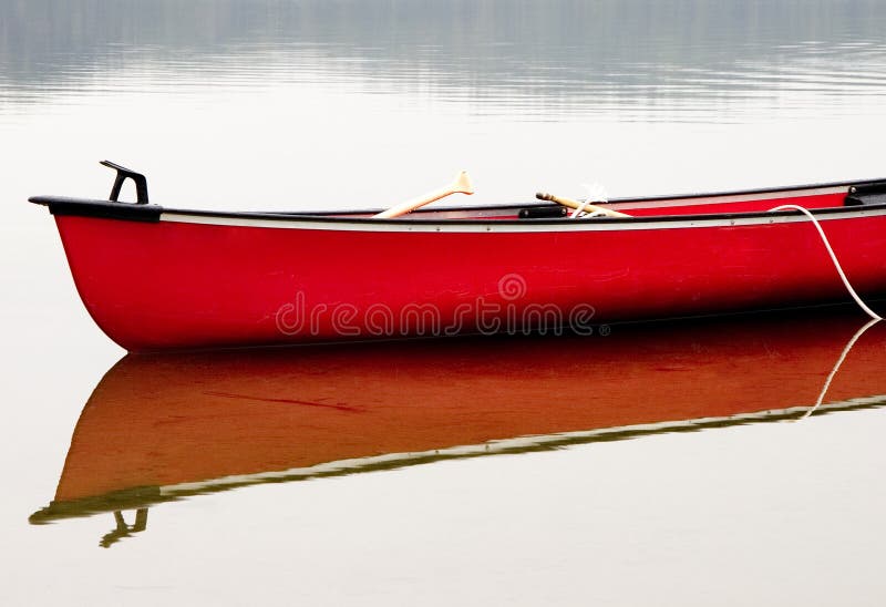 Red Canoe stock photo. Image of tranquil, lake, outdoors - 2810642