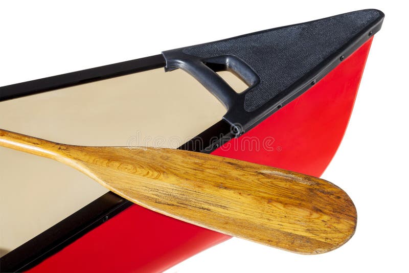 Red canoe with paddle stock photo. Image of abstract - 48032684
