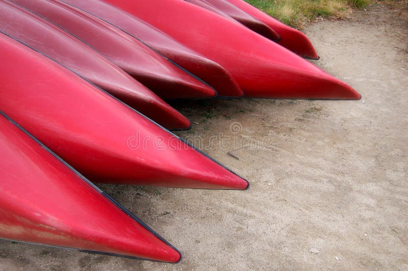 Red Canoes stock image. Image of point, bottom, canoeing - 535869