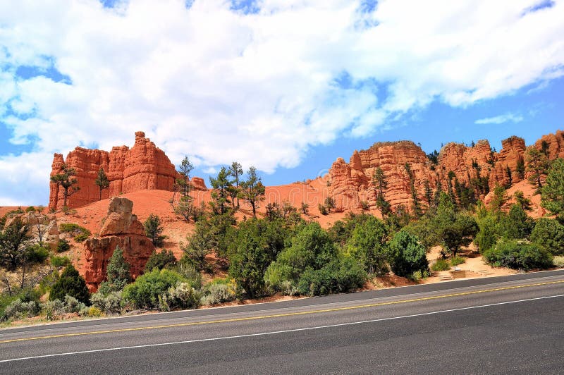 Red canyon route stock image. Image of hoodoo, white - 40758035