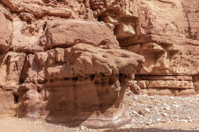 Red Canyon in Southern Israel. Natural Rock Formations. Stock Photo ... Red Canyon in Southern Israel. Natural Rock Formations. Stock Photo ...