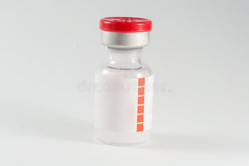 Red Cap Injection Vial Show Medicine Concept Stock Photo - Image of ...