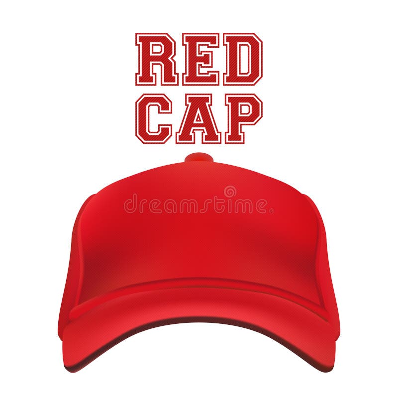 Red Cap Isolated on White. Vector Stock Vector - Illustration of text ...