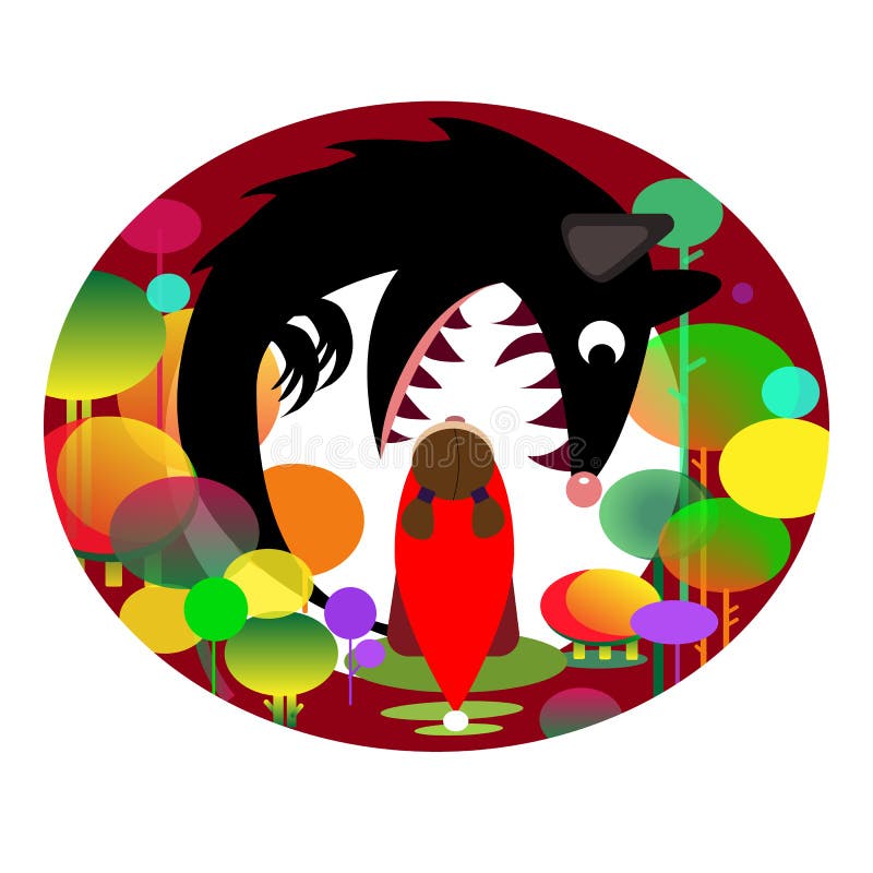 Red Cap Vector Tale Picture Wolf Stock Vector - Illustration of color ...