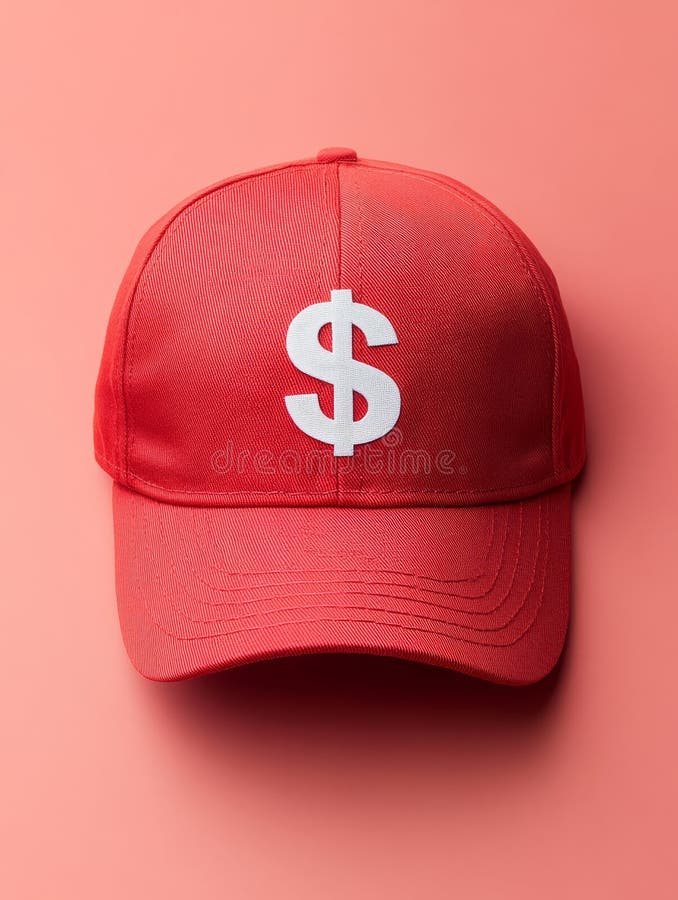 Red Cap with a White Dollar Sign Stock Photo - Image of economy, money ...