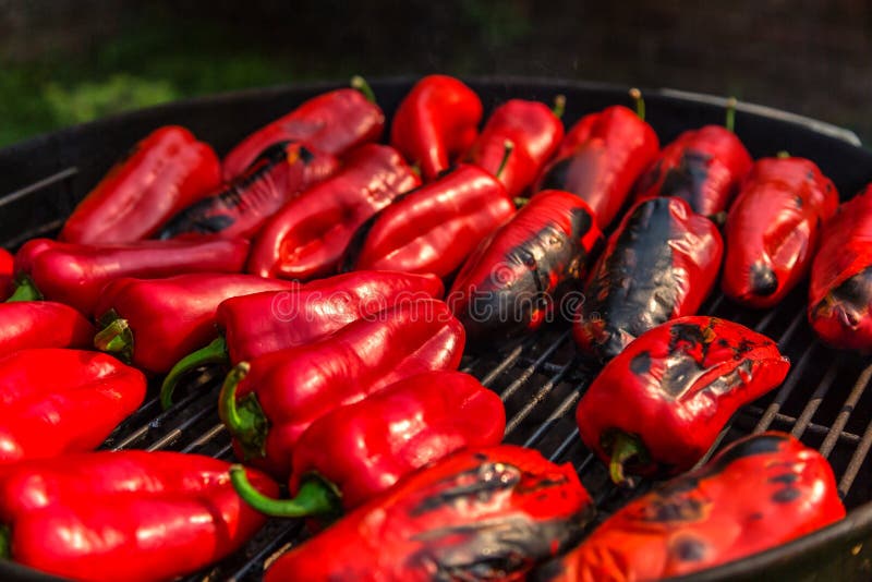 Red capsicum stock image. Image of fire, barbecue, cooking - 58296821