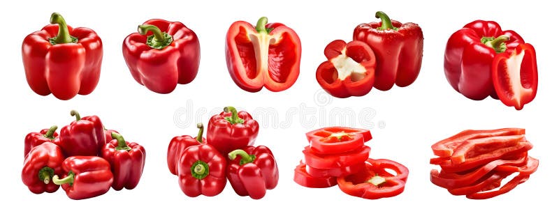 Red Capsicum Bell Pepper Fruit Vegetable, Many Angles and View Side Top ...