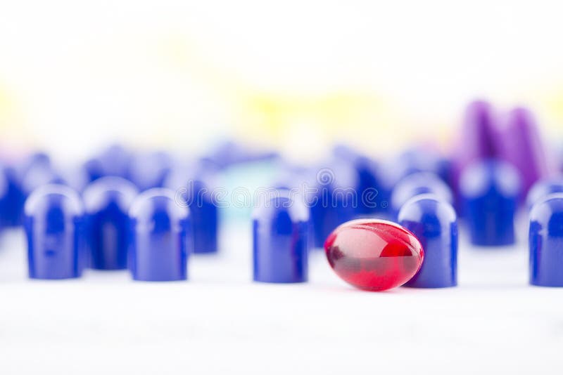 BLUE HALF CAPSULES stock photo. Image of compounding - 40215868