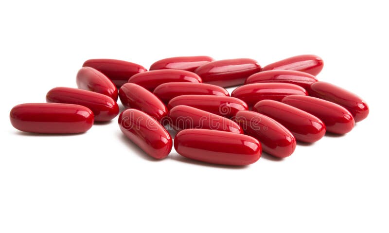 Red capsule isolated stock photo. Image of pills, healthcare - 144517072