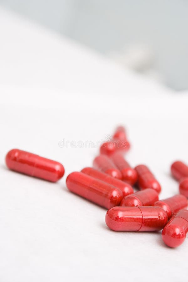 Bright Red Capsules stock photo. Image of health, analysis - 4212646