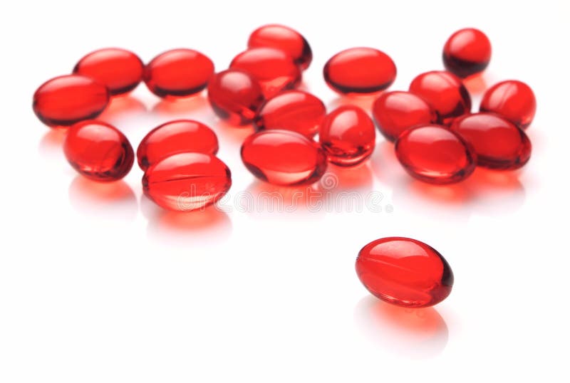 Red Gel Capsules stock image. Image of vitamin, capsules - 18465469