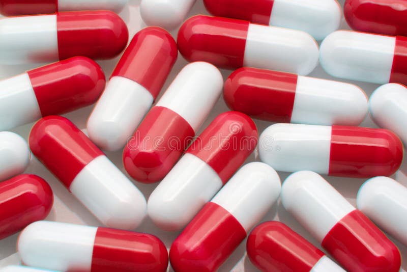 Red capsules stock photo. Image of medical, tablets, detail - 33756376