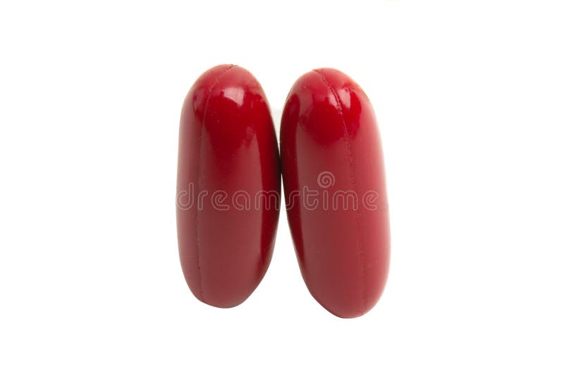 Red capsules isolated stock image. Image of capsules - 148833877