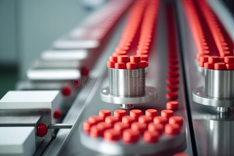 Capsules are Moving on Conveyor at Modern Pharmaceutical Factory ...