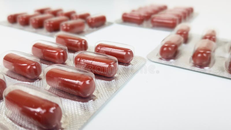 Red capsules stock photo. Image of antibiotic, health - 123526620