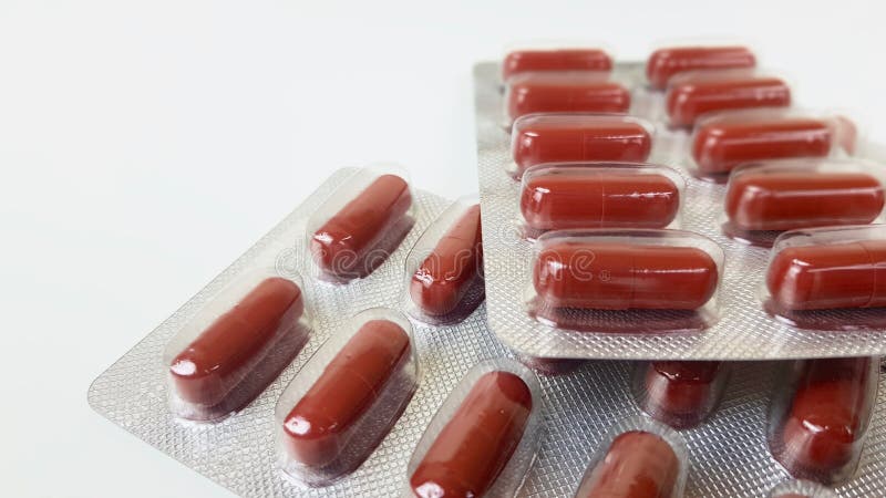 Red capsules stock image. Image of prescription, treatment - 123526623