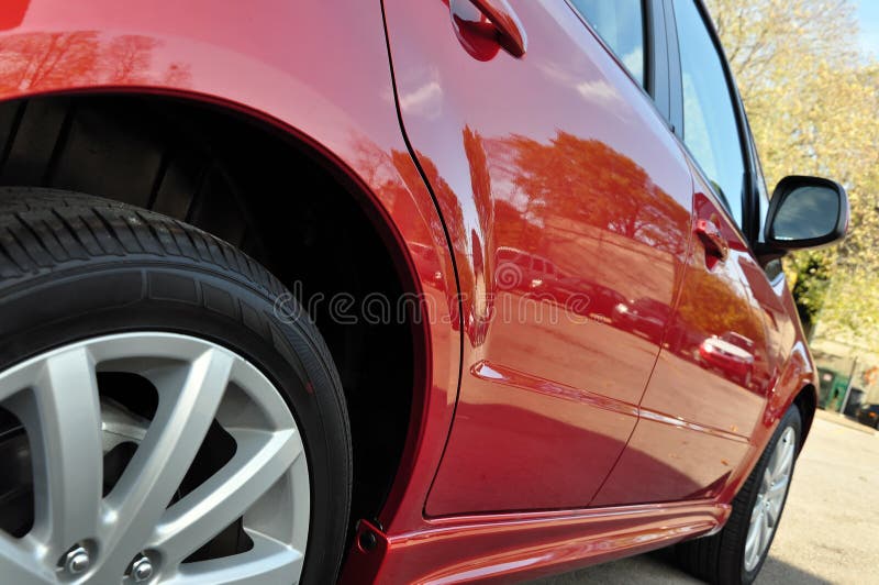 Red car stock image. Image of elegance, street, autumn - 16439213