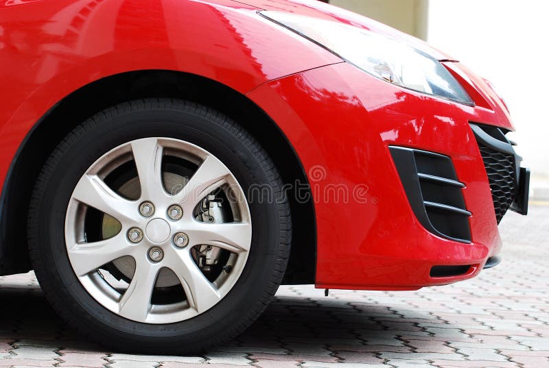 Red Car stock photo. Image of pneumatics, brake, clamp - 17348116