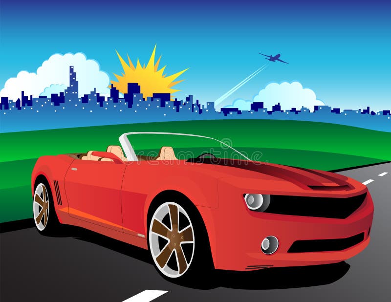 Red car stock vector. Illustration of competition, elegance - 7011175