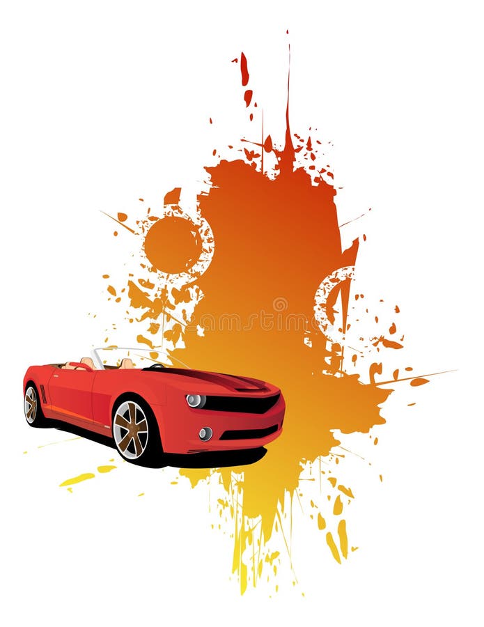 Red car stock vector. Illustration of spatter, fast, grungy - 7289293
